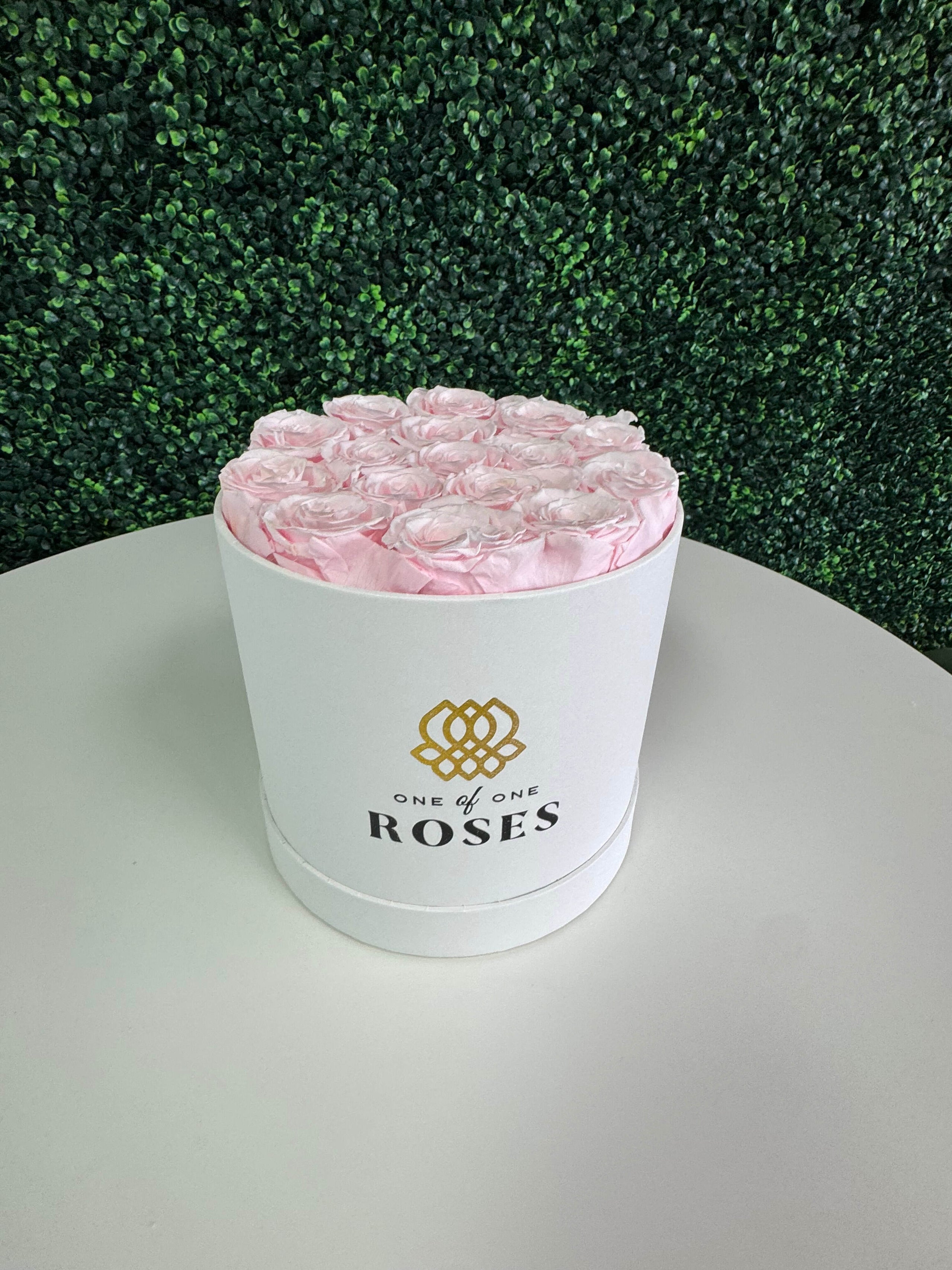 Classic White Round Box | Preserved Red Roses | Sweets & Treats Factory